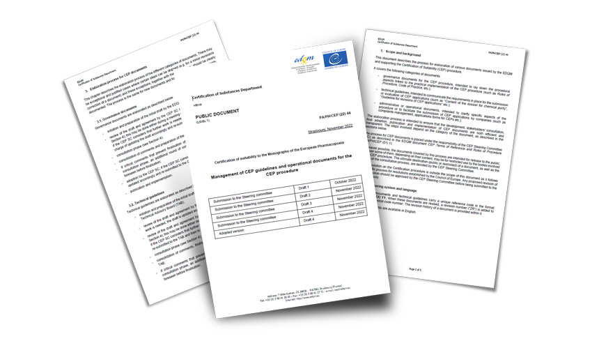 Management of EDQM CEP documents: EDQM introduces a consultation phase ...